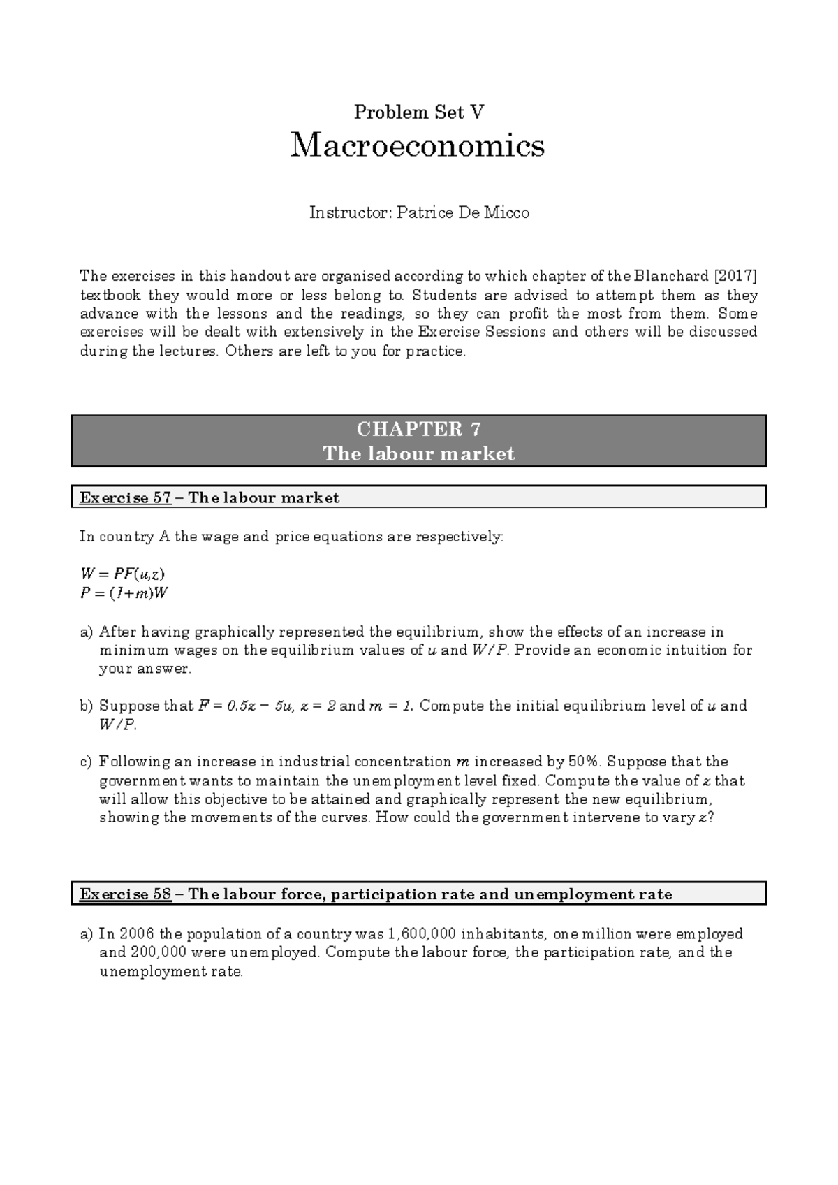 Chapter 7 text final - Practice - Problem Set V Macroeconomics ...