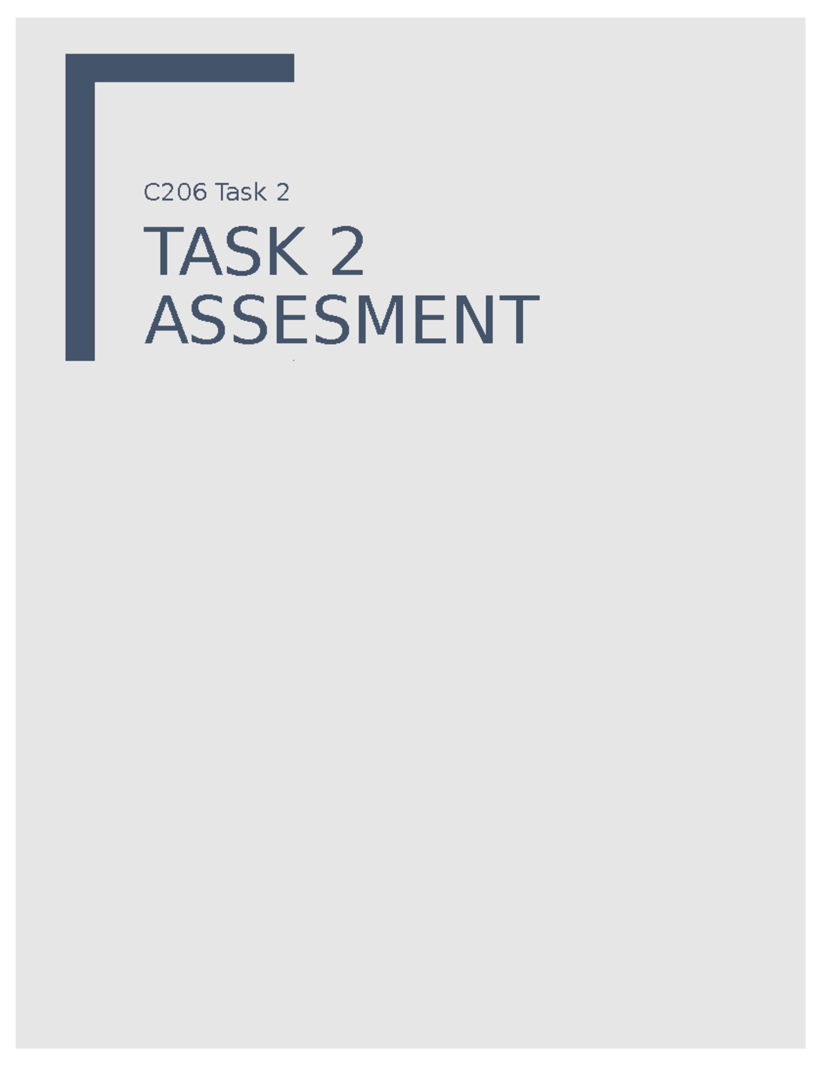 C206 Task 2 - final - C206 / EHM1 - WGU - Studocu