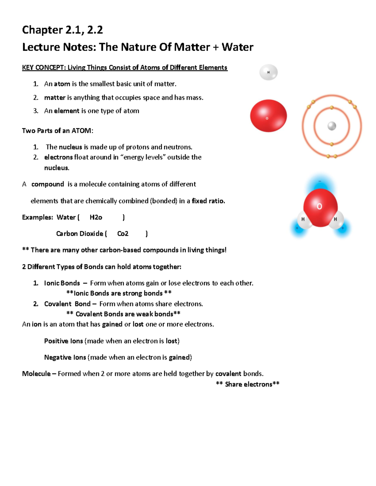 Chapter 2.1 2.2 Lecture Handout - Chapter 2, 2. Lecture Notes: The ...