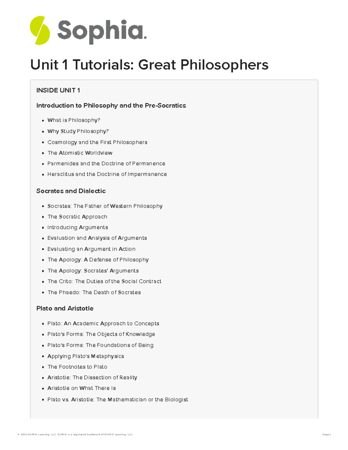 Unit 1 tutorials great philosophers - Unit 1 Tutorials: Great Philosophers INSIDE UNIT 1 - Studocu