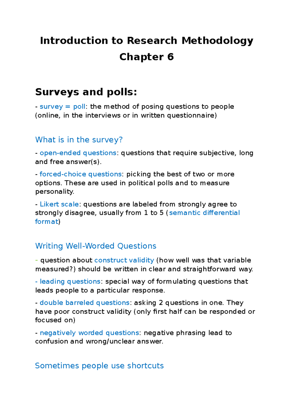 Introduction to Research Methodology notes - Introduction to Research ...