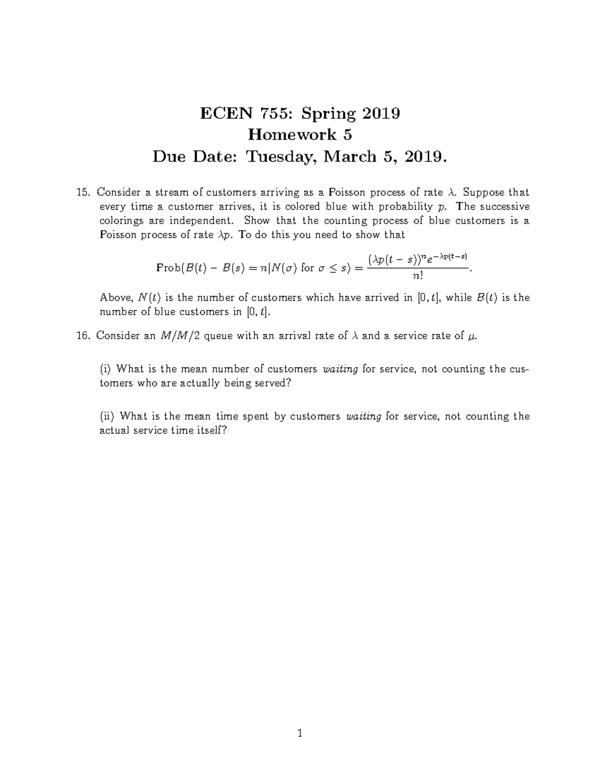 Hw 5 actual[ 436] - Homework - ECEN 755: Spring 2019 Homework 5 Due ...