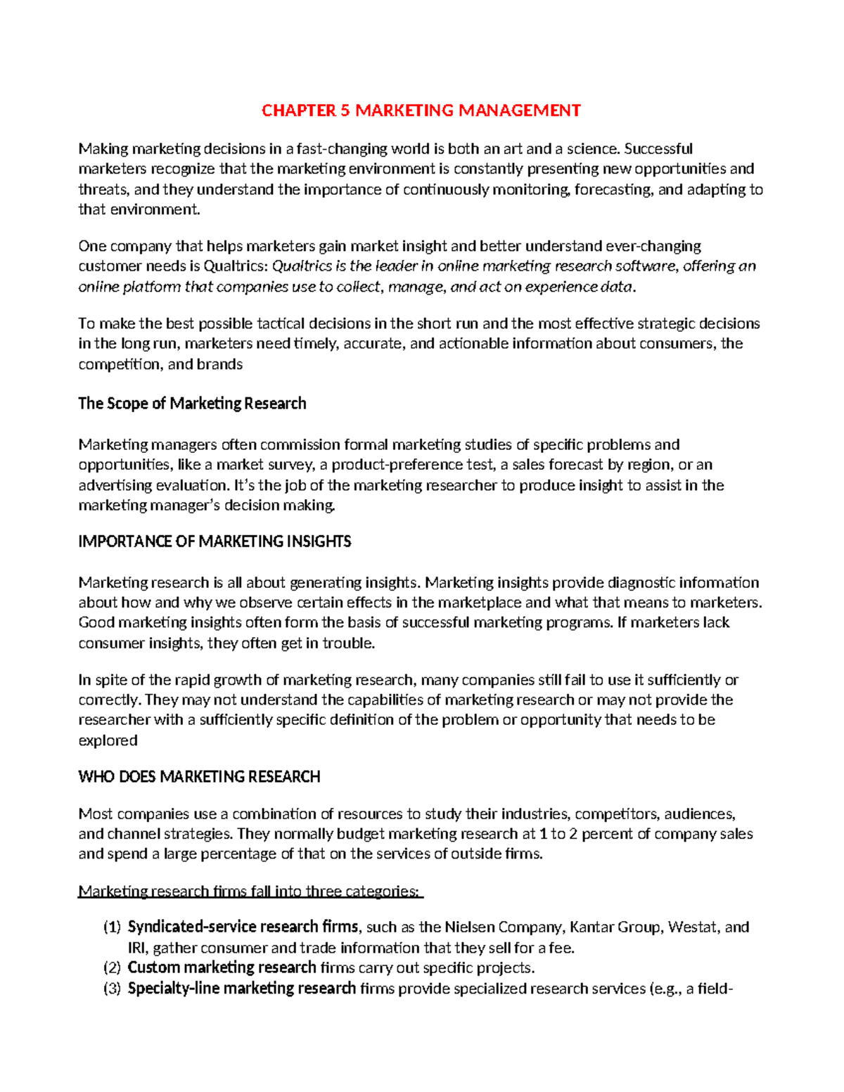 Chapter 5 Marketing Management - CHAPTER 5 MARKETING MANAGEMENT Making ...