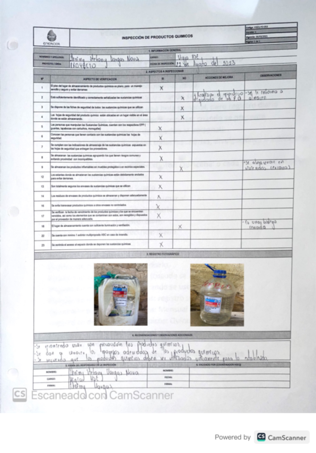 InspeccióN DE Productos QUÍ Micos Quincen 3 - Derecho romano - Studocu
