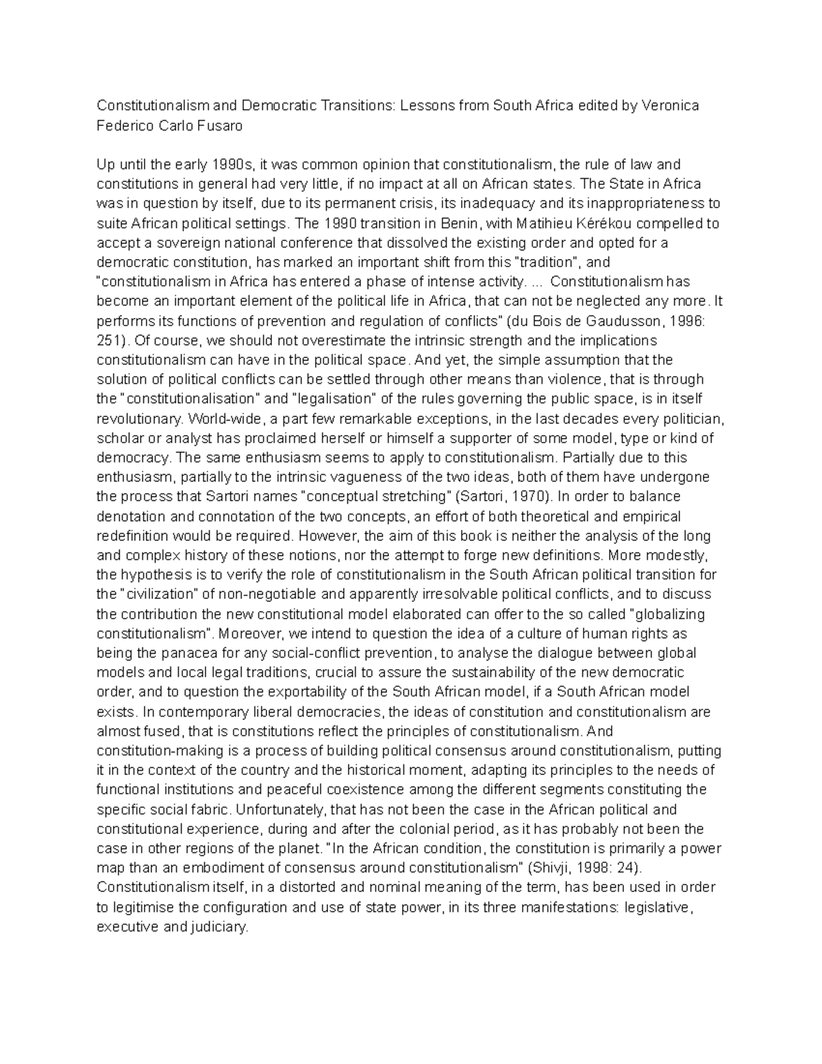 Constitutionalism and Democratic Transitions Lessons from South Africa ...