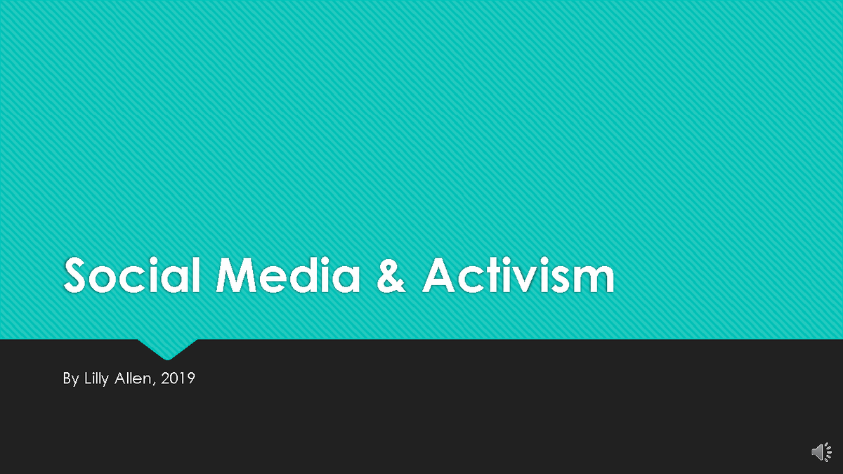 Social Media & Activism-Example - Social Media Activism Lilly Allen ...