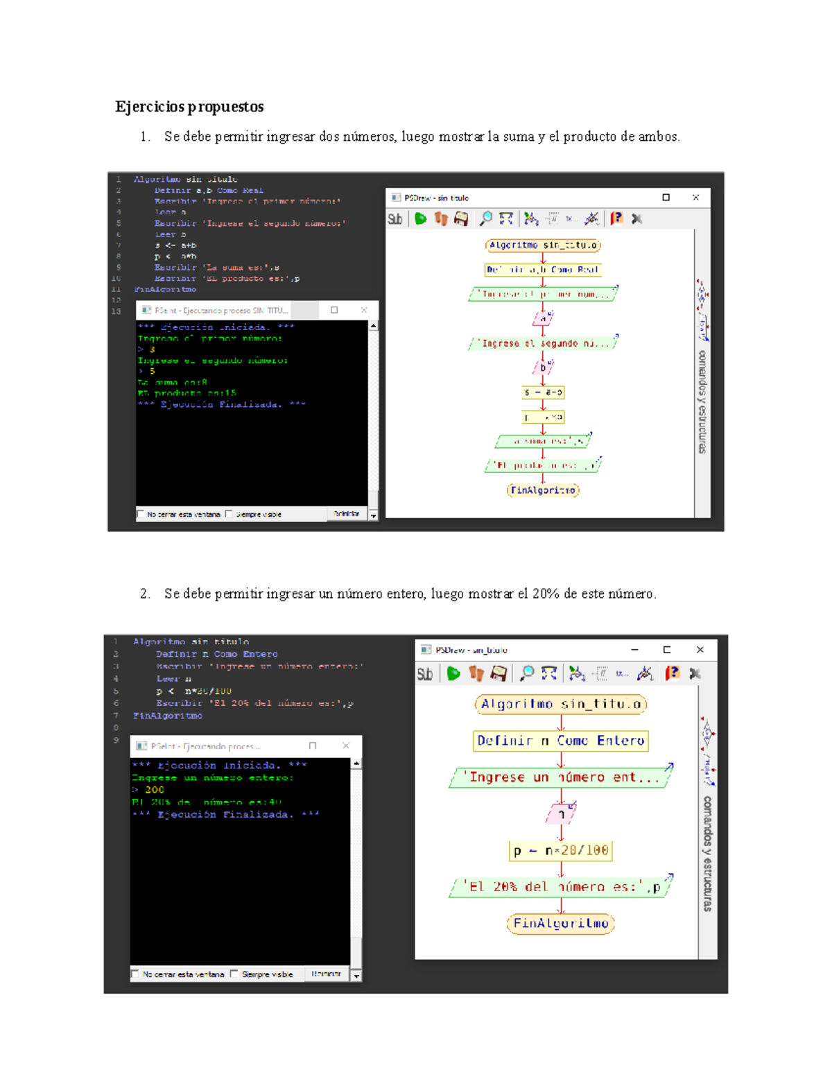 T. Algoritmo S3 - TRABAJO DE LA SEMANA 3 - Ejercicios propuestos Se ...