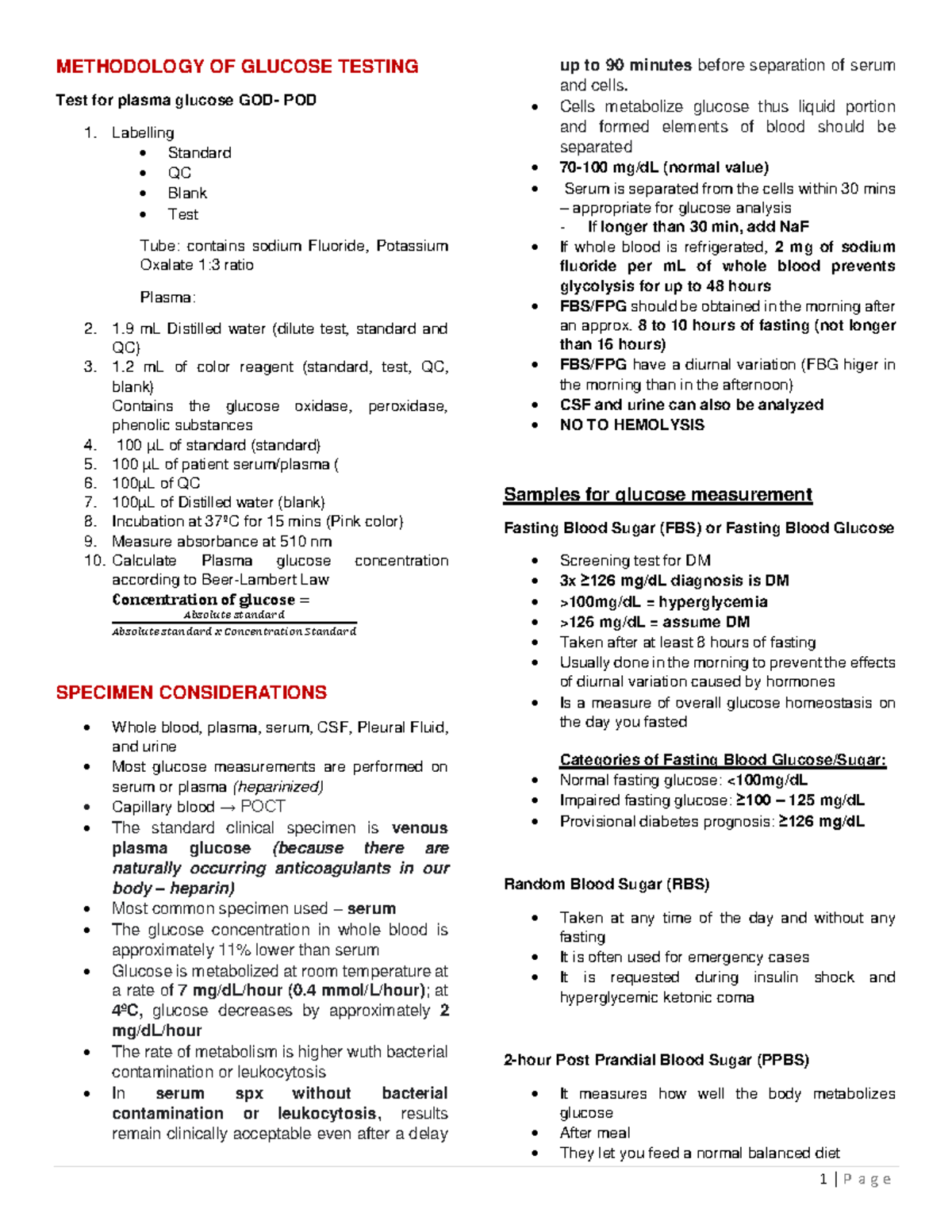 Glucose Testing Methodology - METHODOLOGY OF GLUCOSE TESTING Test for ...
