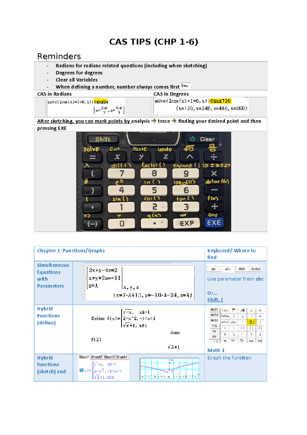 CAS Shortcuts and Tips for U3 Methods - CAS TIPS (CHP 1-6) Reminders ...