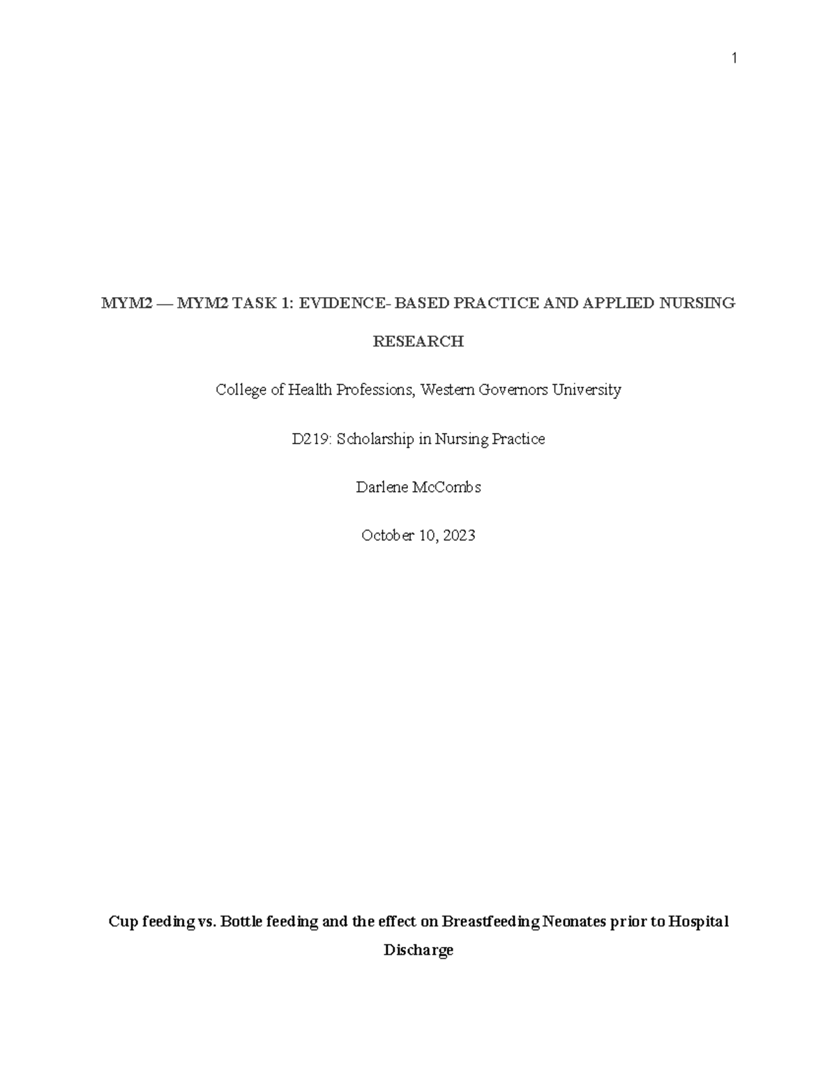 D219 EBP - D219 EBP paper - passed - MYM2 — MYM2 TASK 1: EVIDENCE ...