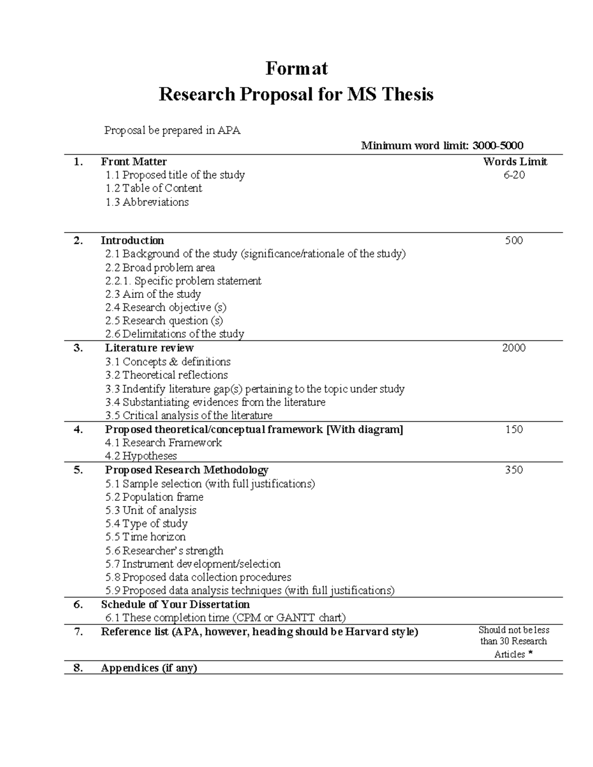 MS-Thesis-RP-Format - Imp notes - Format Research Proposal for MS ...