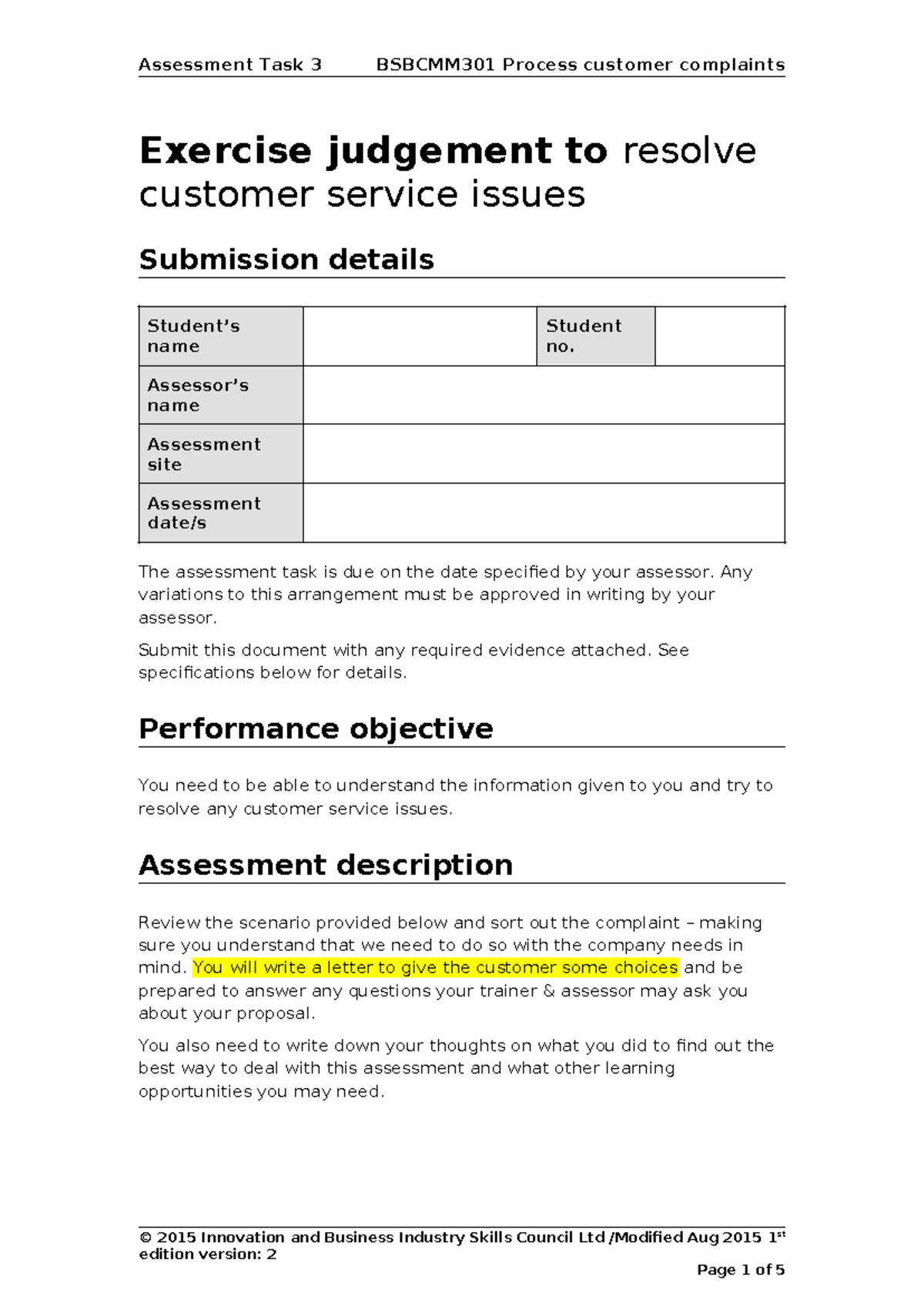 Assessment-Task-3 - talking about strategy in business - Exercise ...