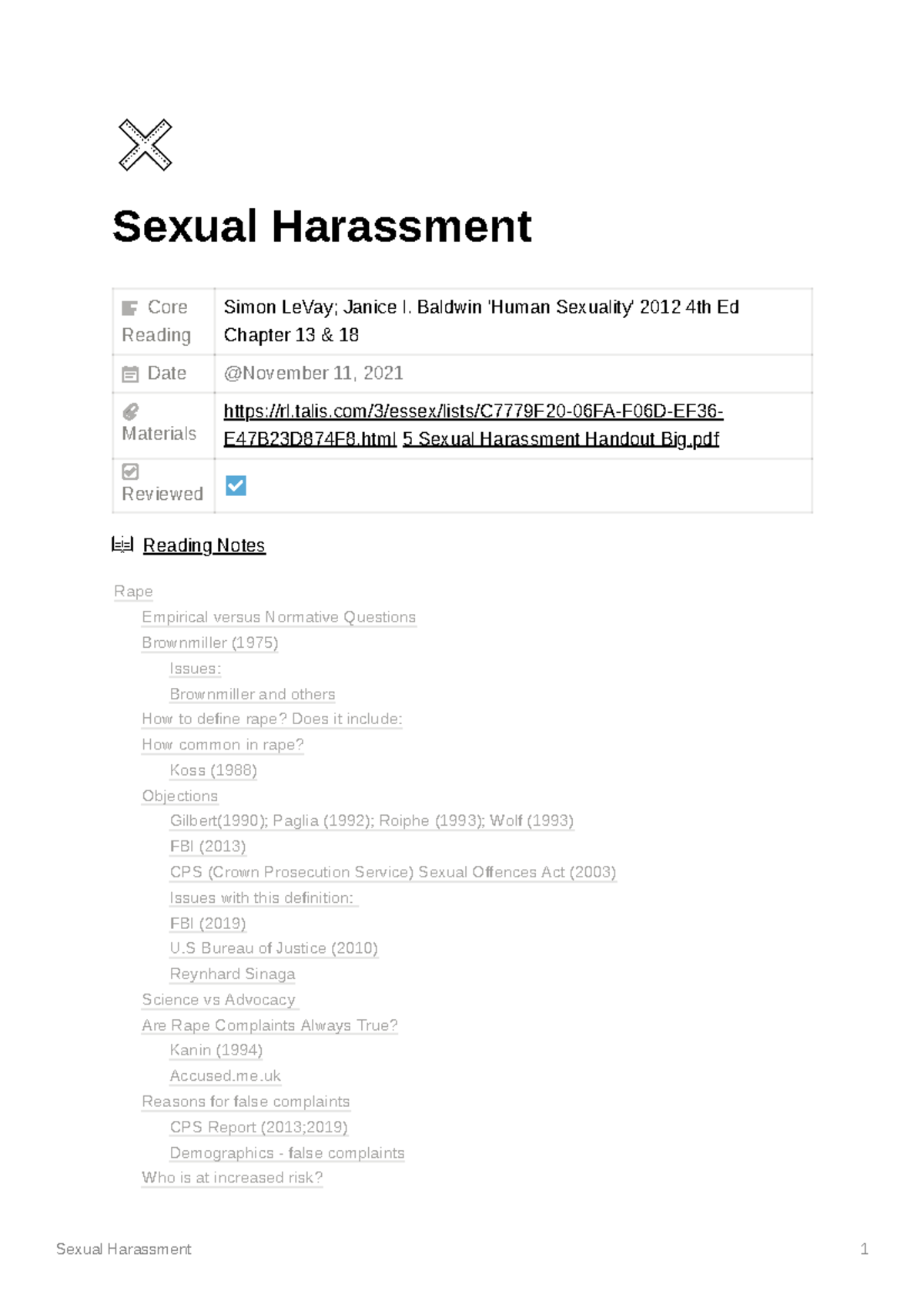 Sexual Harassment - Lecture 5 - Sexual Harassment Core Reading Simon ...