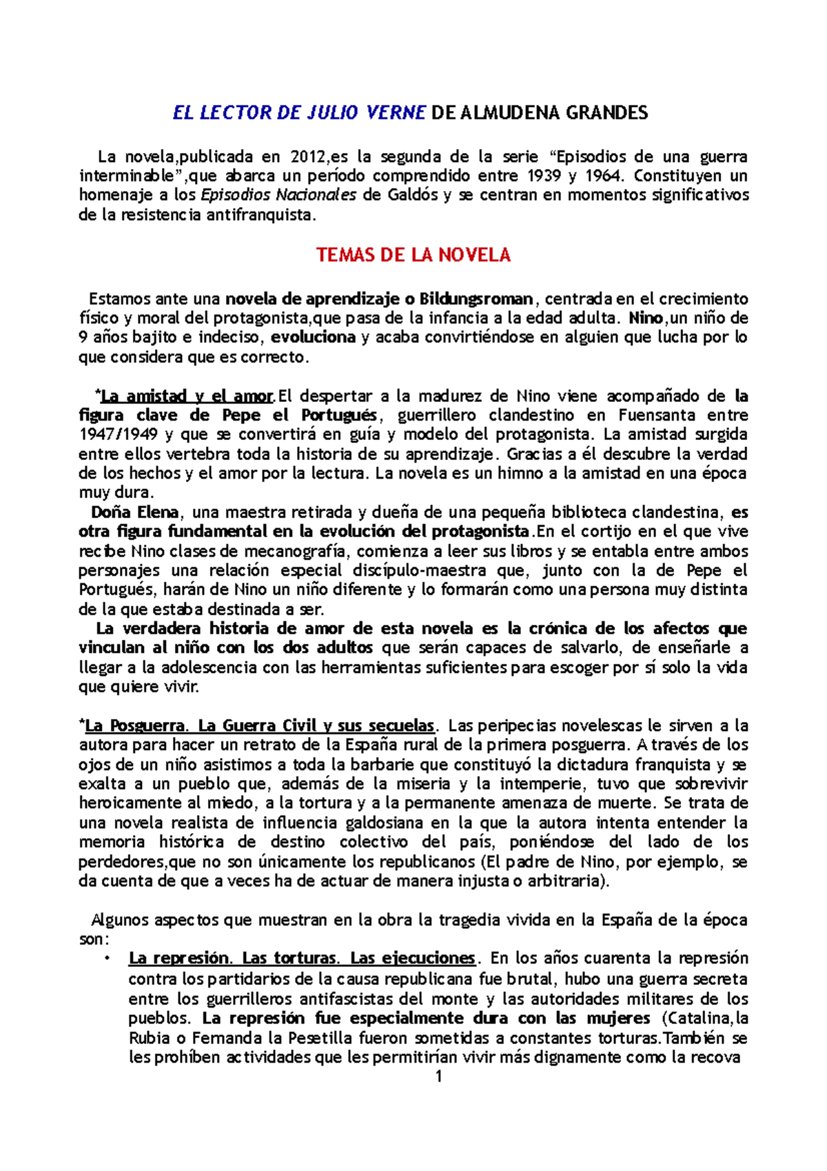 El lector de Julio Verne - EL LECTOR DE JULIO VERNE DE ALMUDENA GRANDES ...