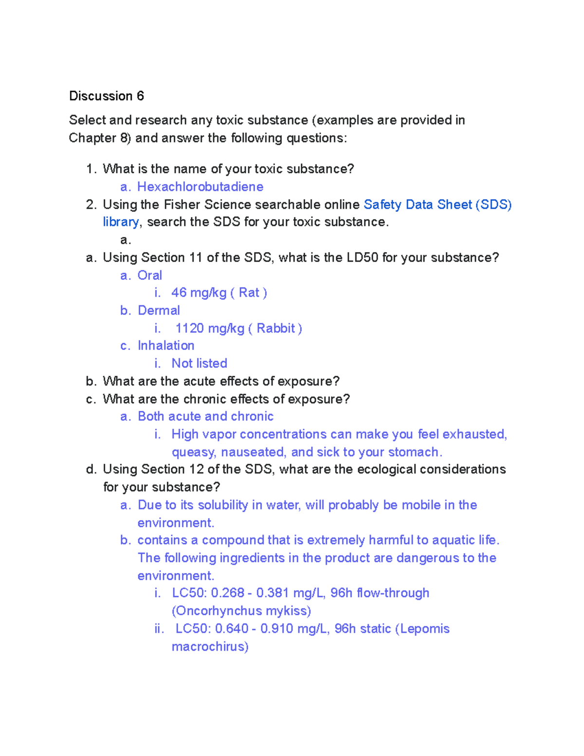 BIOL 115 Dis 6 - Google Docs - Discussion 6 Select and research any ...
