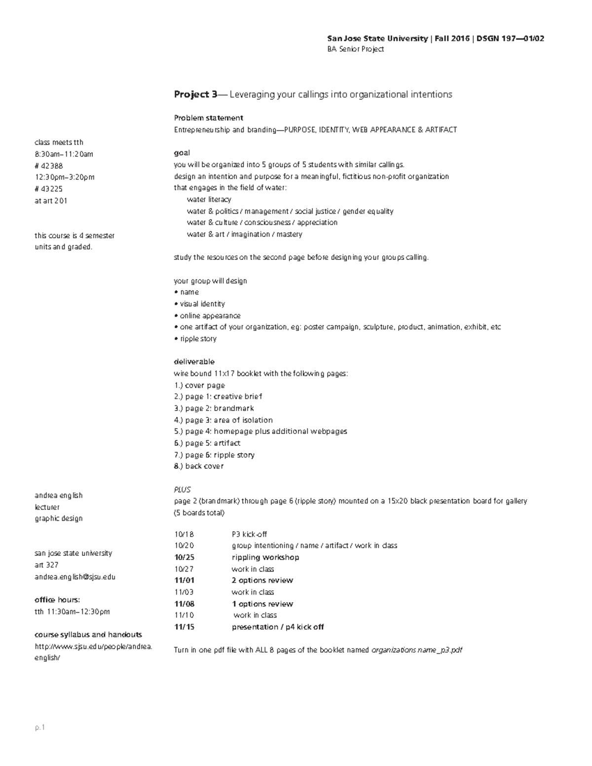 DSGN197 Project 3 - Project 3 — Leveraging your callings into ...
