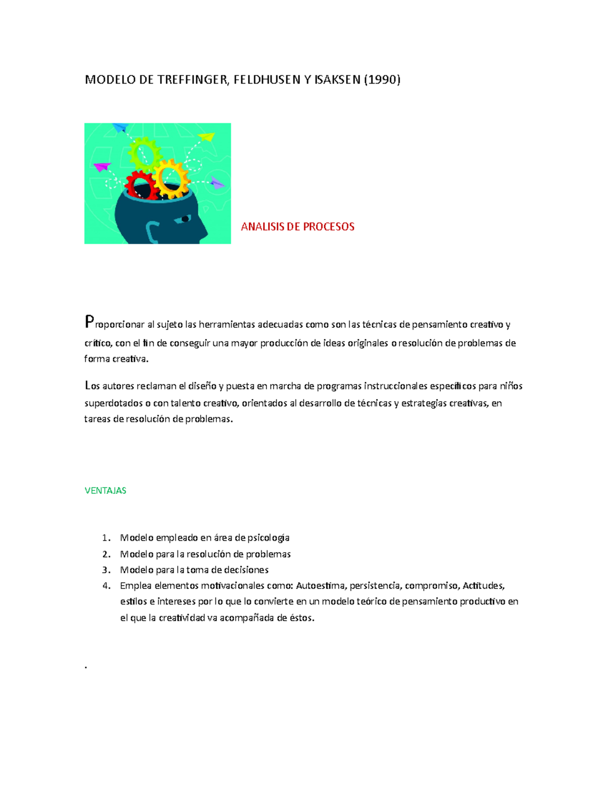 2da entrega modelo treffinger - MODELO DE TREFFINGER, FELDHUSEN Y ...