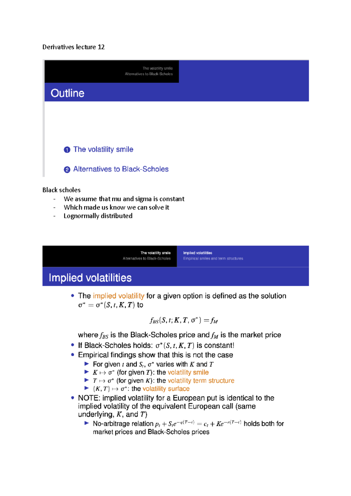 Derivatives lecture 12 - Studocu