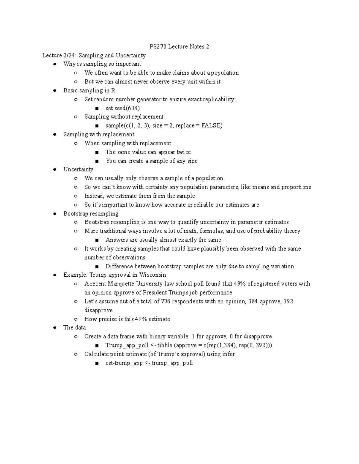 PS270 Lecture Notes 2 - Instructor: Evan Morier - PS270 Lecture Notes 2 ...