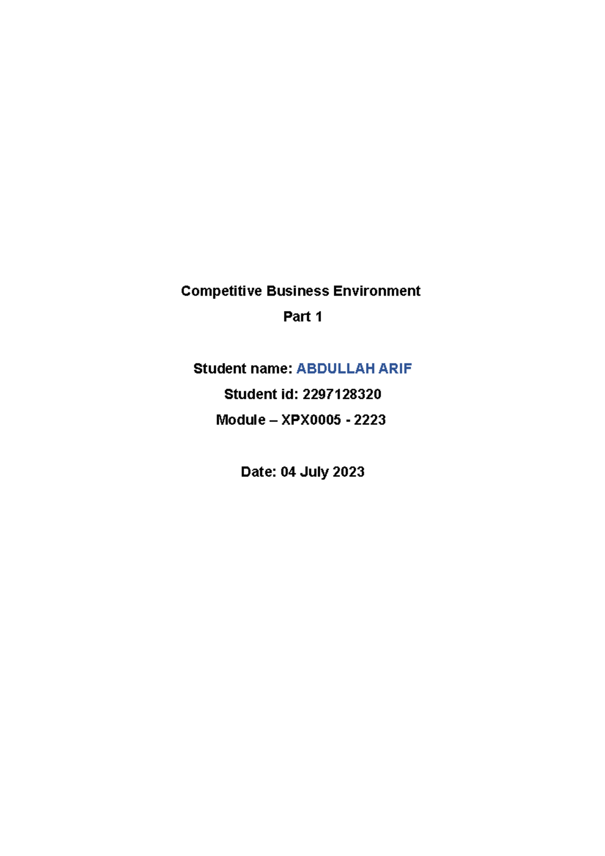 CBE template 2023 - Very very informative document - Competitive ...