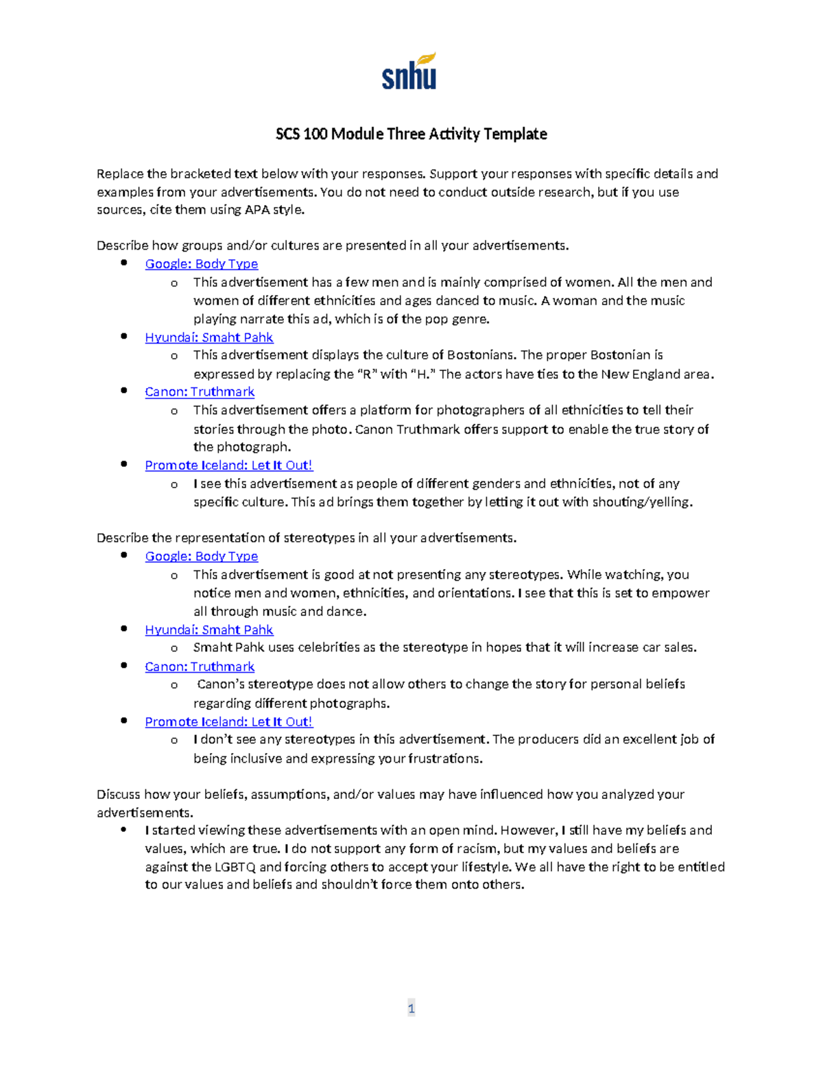 Scs 100 Module Three Activity Template Scs 100 Module Three Activity Template Replace The