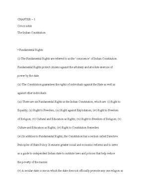 Chapter – 1 Civics Notes 1 pt 1 - CHAPTER – 1 Civics notes The Indian ...