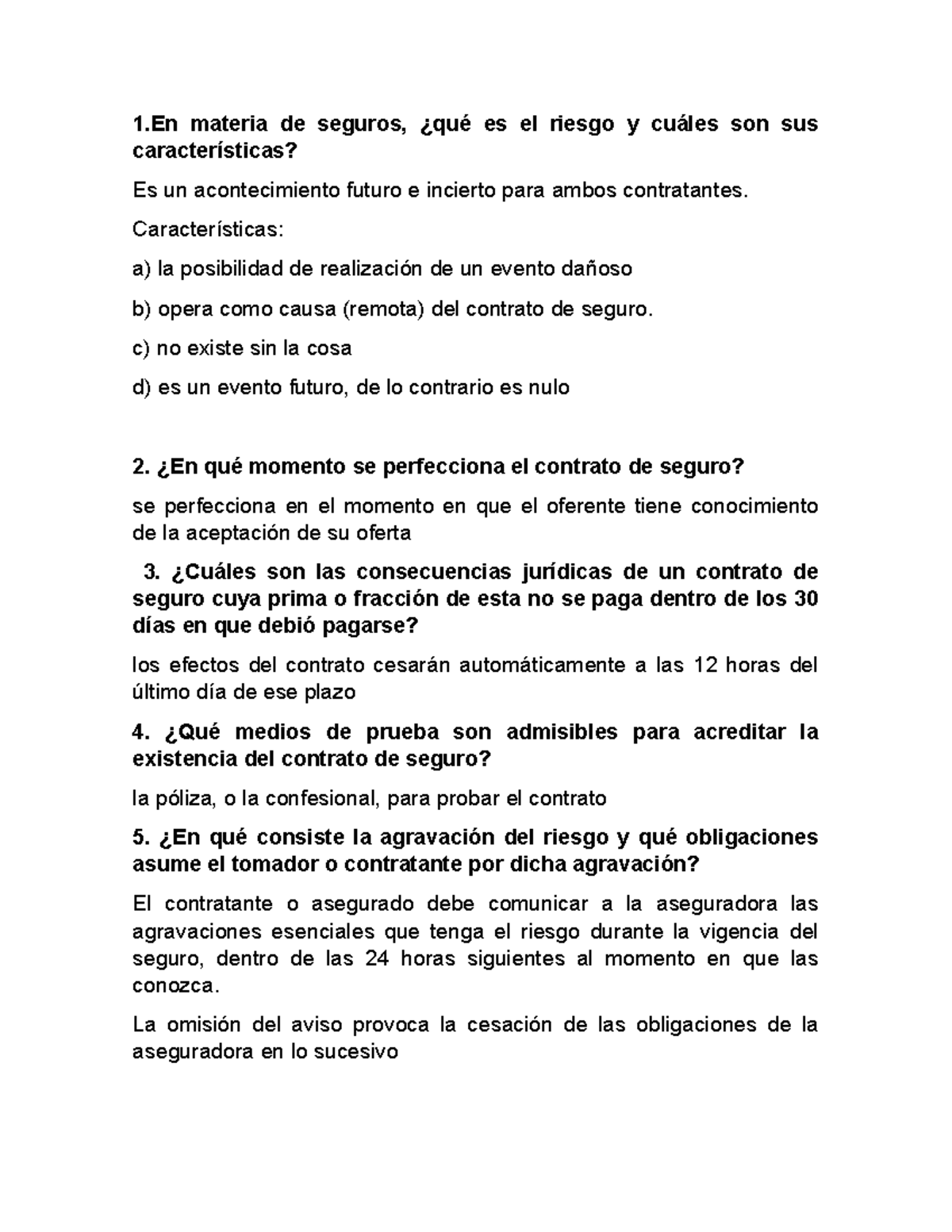 Seguro - ewqeqw - 1 materia de seguros, ¿qué es el riesgo y cuáles son ...
