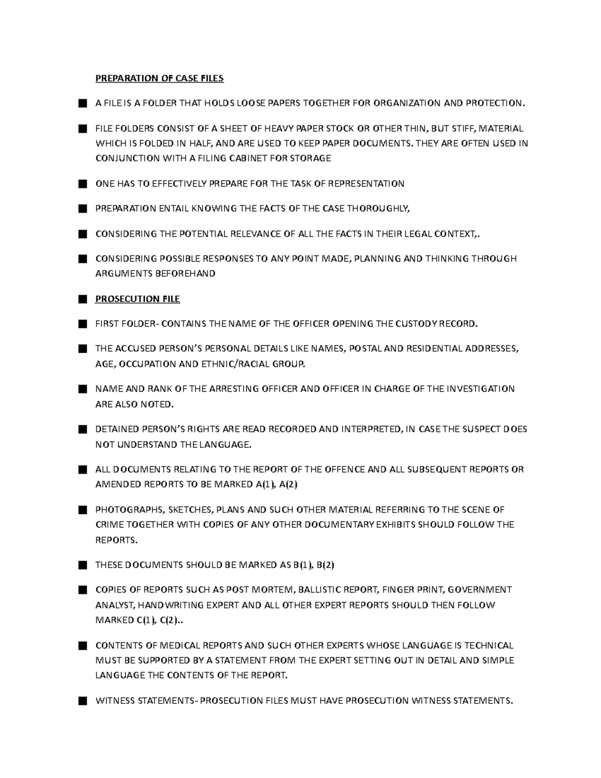 Preparation OF CASE Files-n - PREPARATION OF CASE FILES A FILE IS A ...
