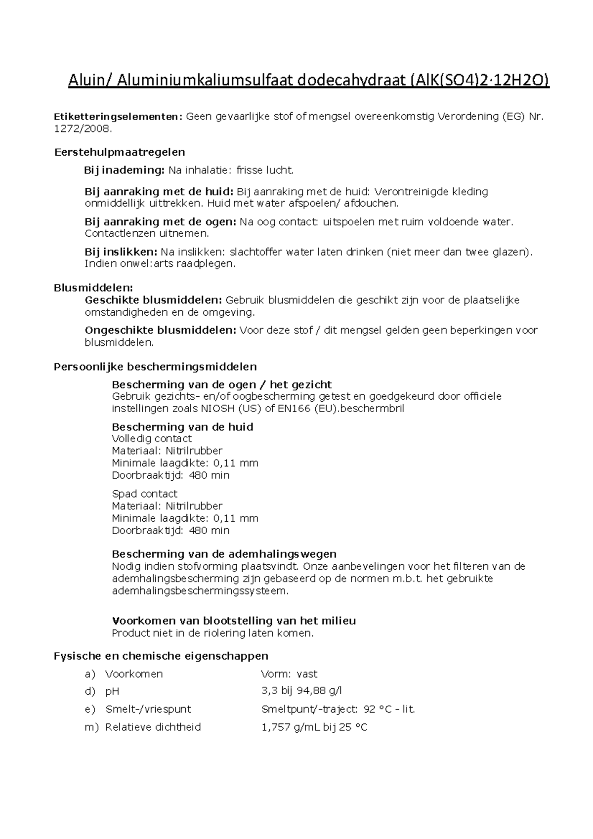 Sds aluin - Aluin/ Aluminiumkaliumsulfaat dodecahydraat (AlK(SO4)2∙ ...