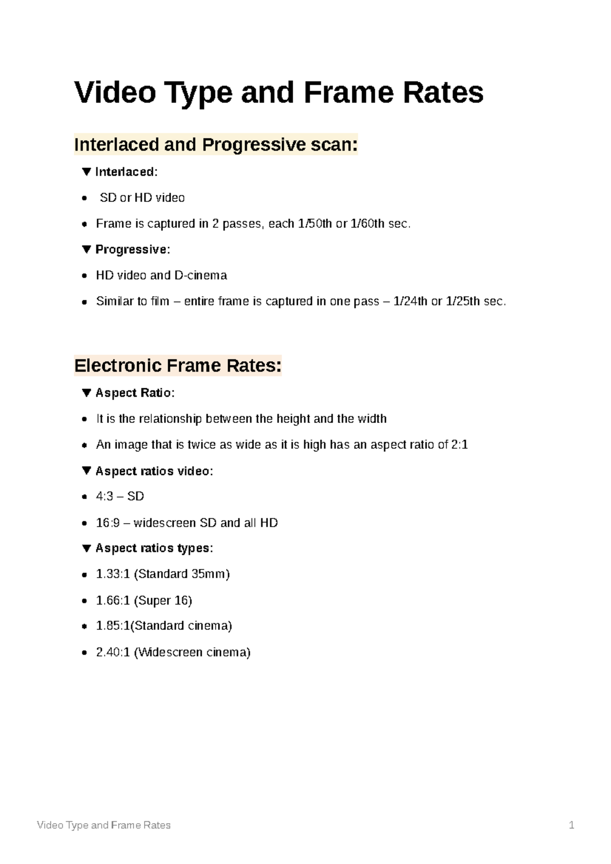 Video Type and Frame Rates - Progressive: HD video and D-cinema Similar ...