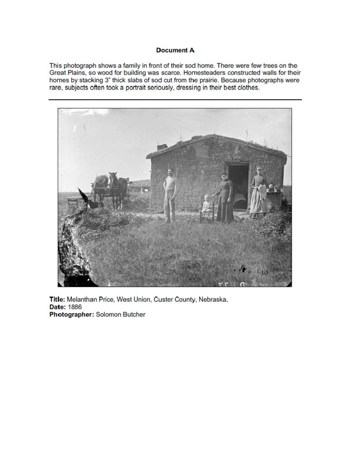 Great Plains SA A - What does each photograph suggest about what life ...