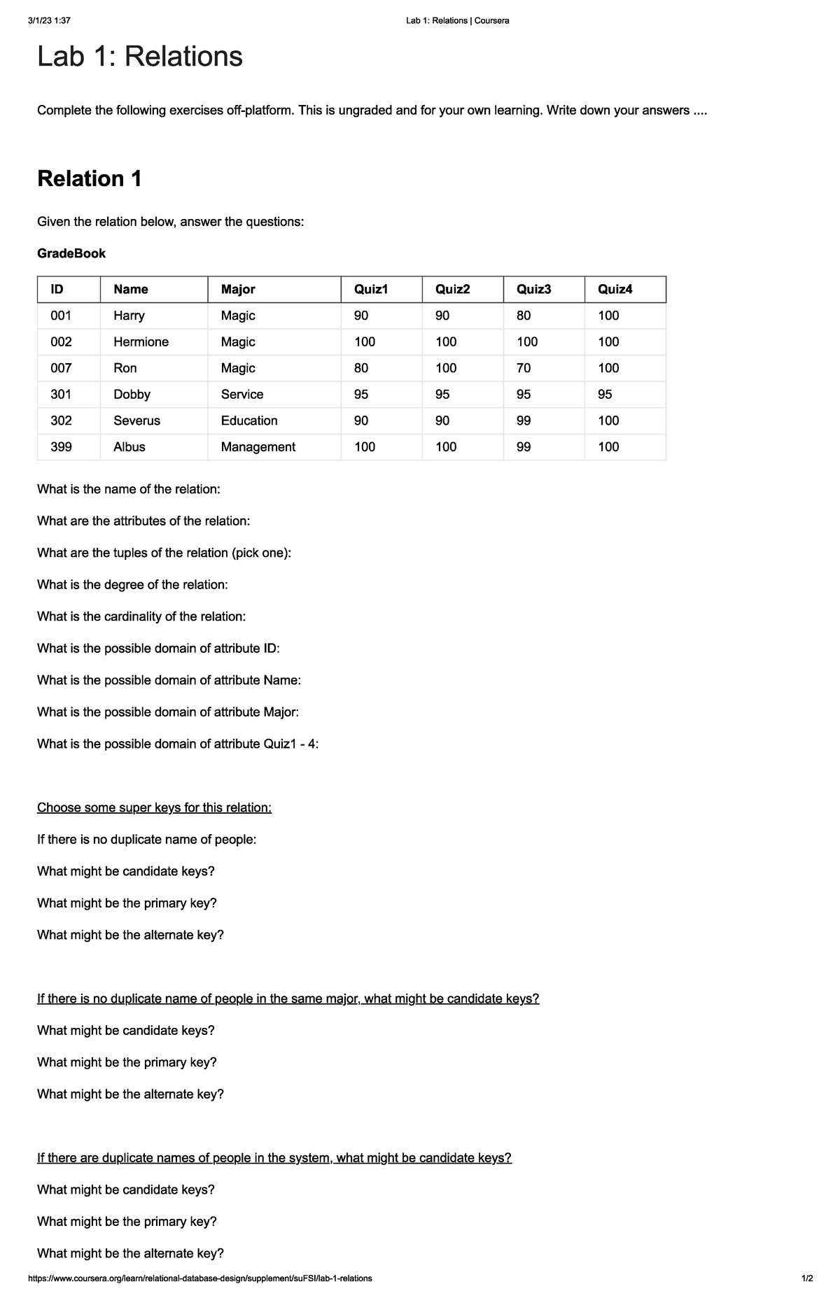 Week 2 - lab1 Problems - Bases de datos - Studocu