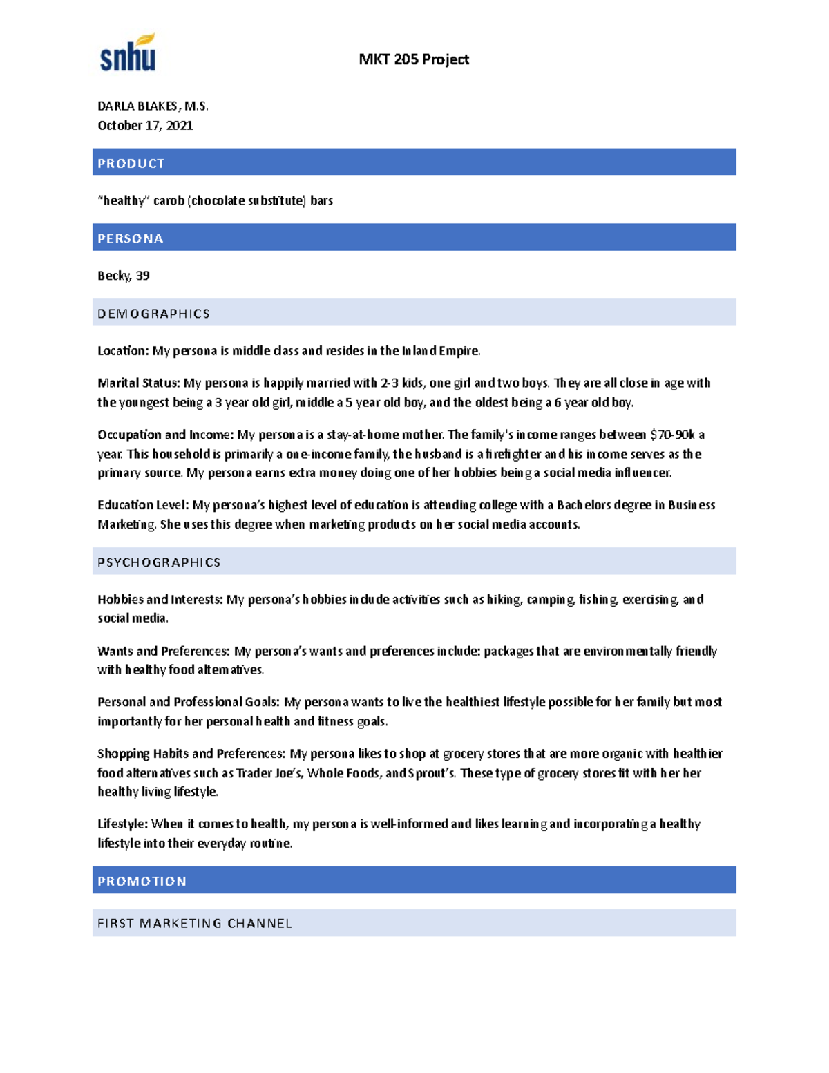 MKT-205 Final Project - Chocolate Bliss started as a small, family ...