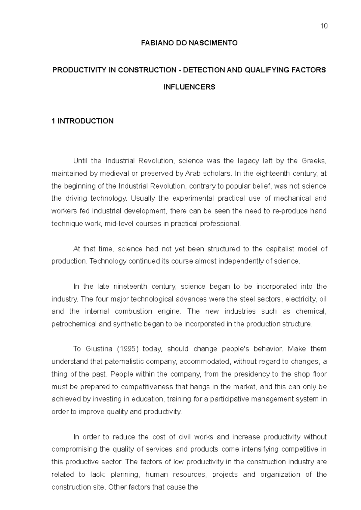 Productivity IN Construction - Detection AND Qualifying Factors ...