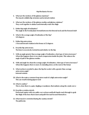 Shoulder Mechanics Review - Shoulder Mechanics Name three muscles that ...