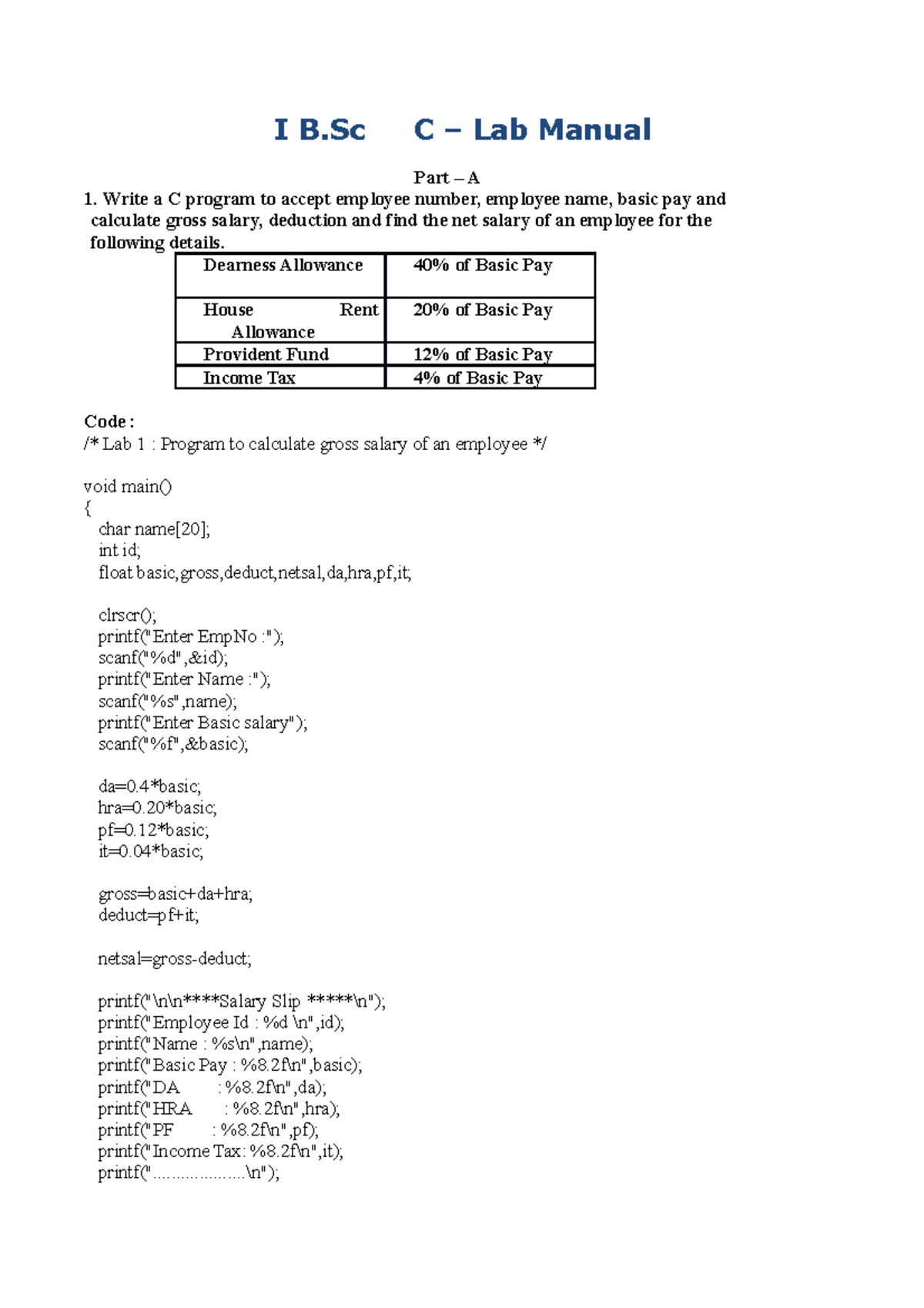 Clabmanual - It's a laboratory manual. - I B C Lab Manual Part A 1 ...