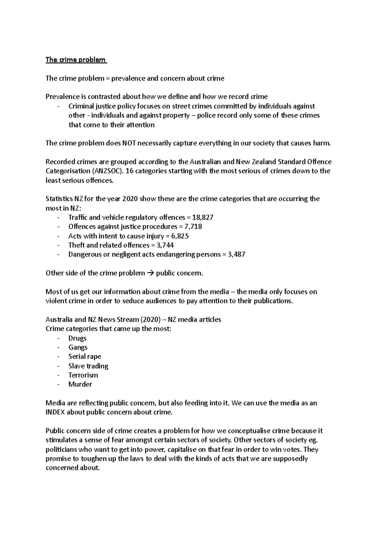 Lecture 1 - The crime problem The crime problem = prevalence and ...