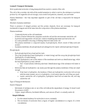 Biology - Lesson 3 - Cell Parts and Functions - CELL PARTS AND ...