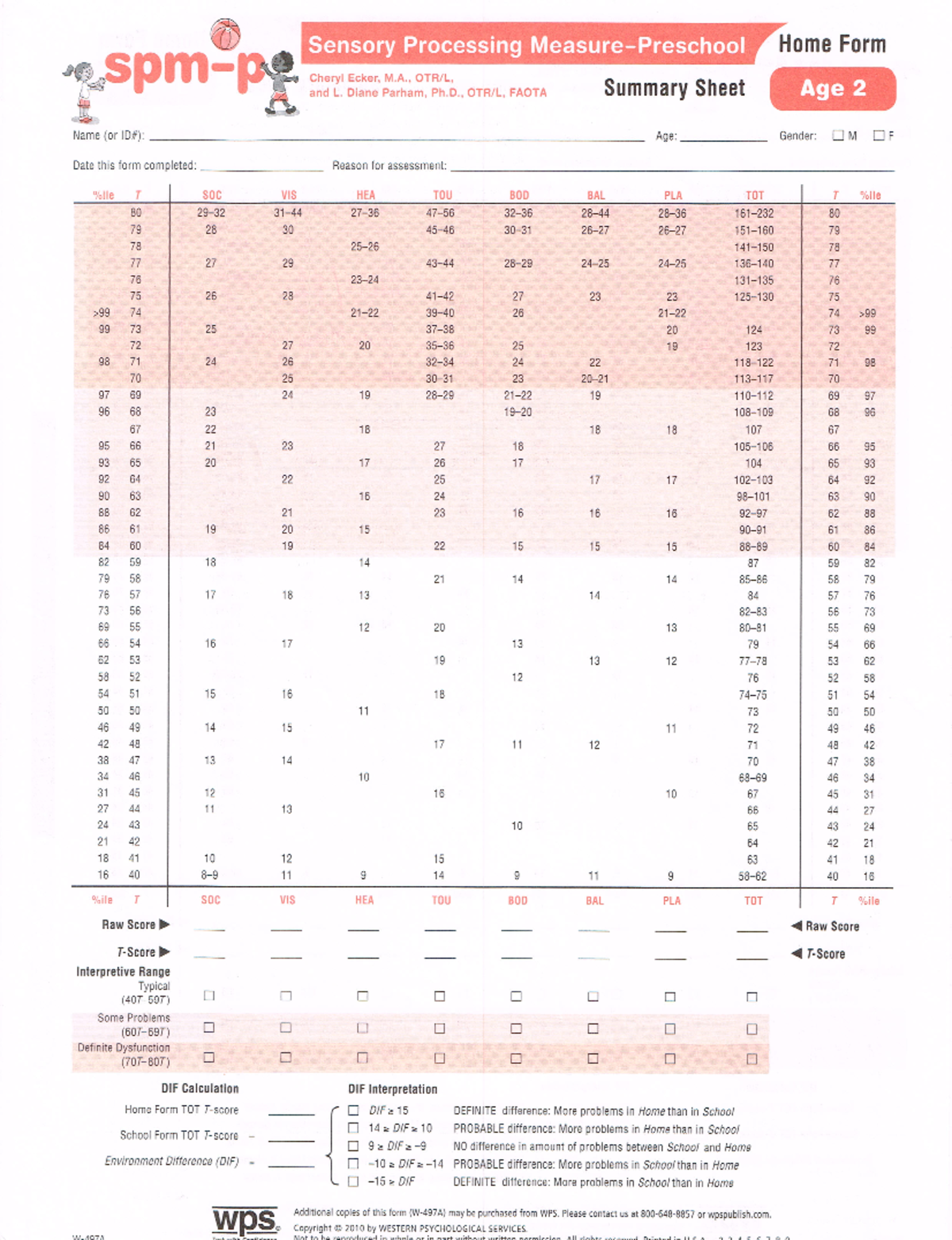 3 SPM-P Home Form Age 2 - EVALUACIÓN - Evaluación e Intervención en la ...