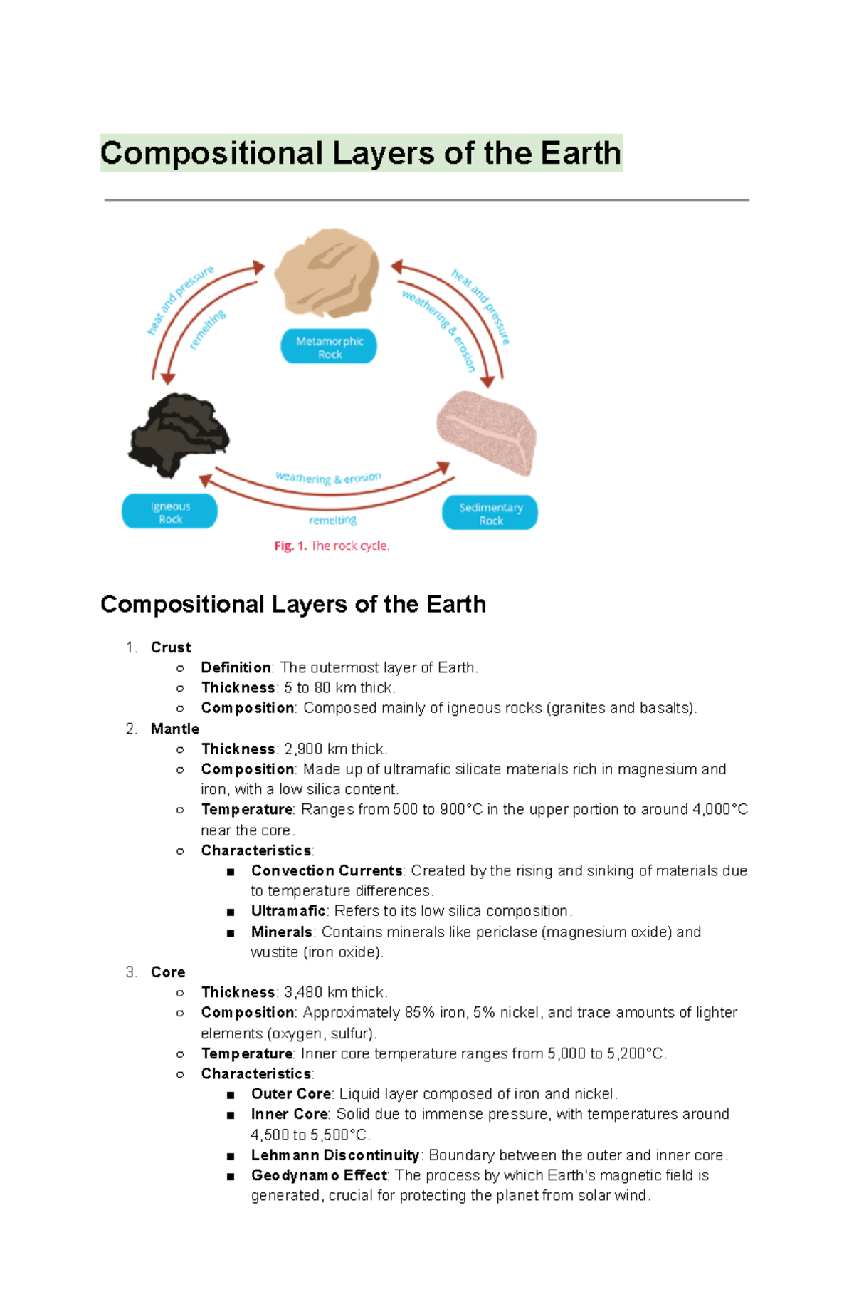 Compositional Layers OF THE Earth - Compositional Layers of the Earth ...