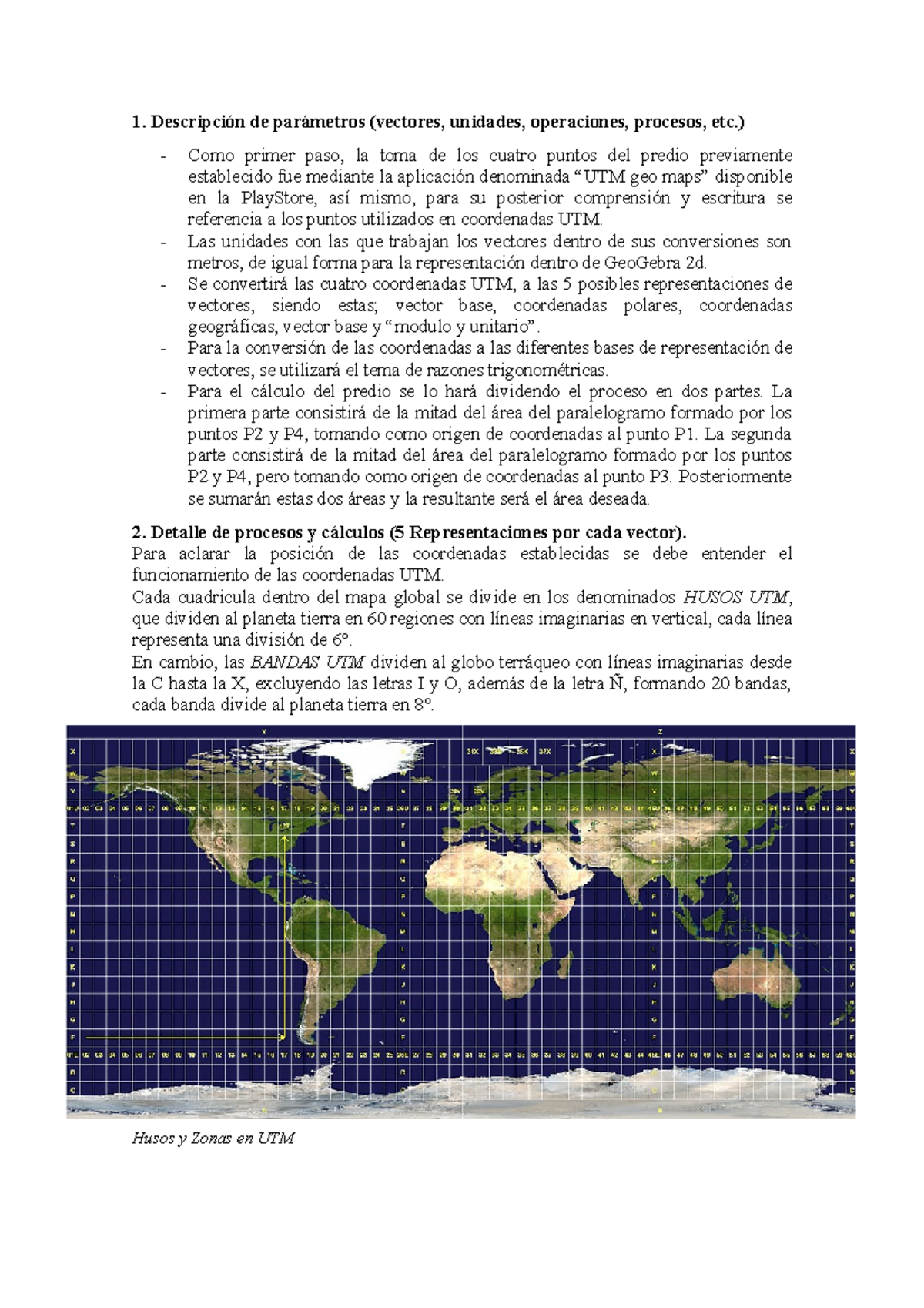 Utm y coordenadas - PROYECTO PRIMER PARCIAL - Descripción de parámetros ...