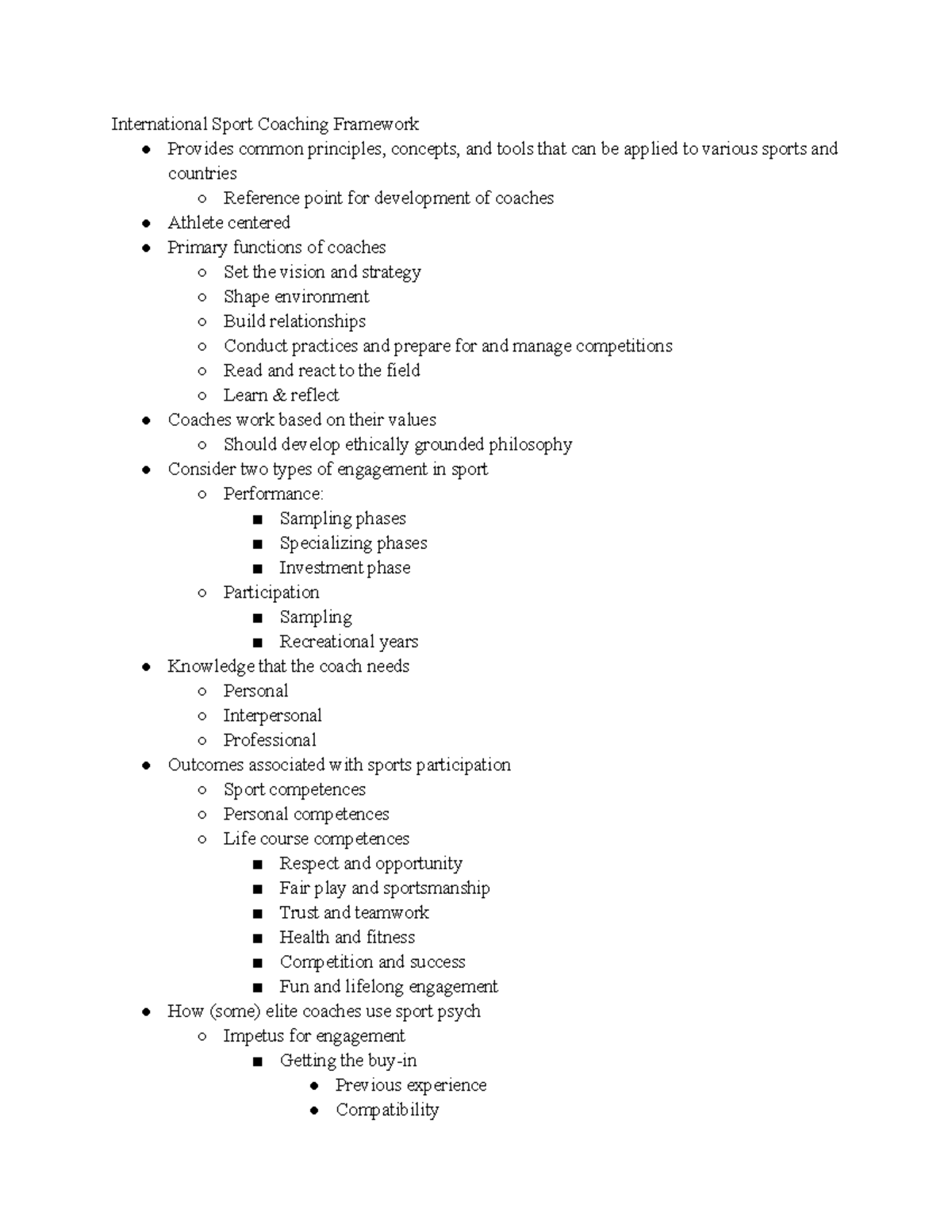 575 Intro to Psych of Coaching - International Sport Coaching Framework ...