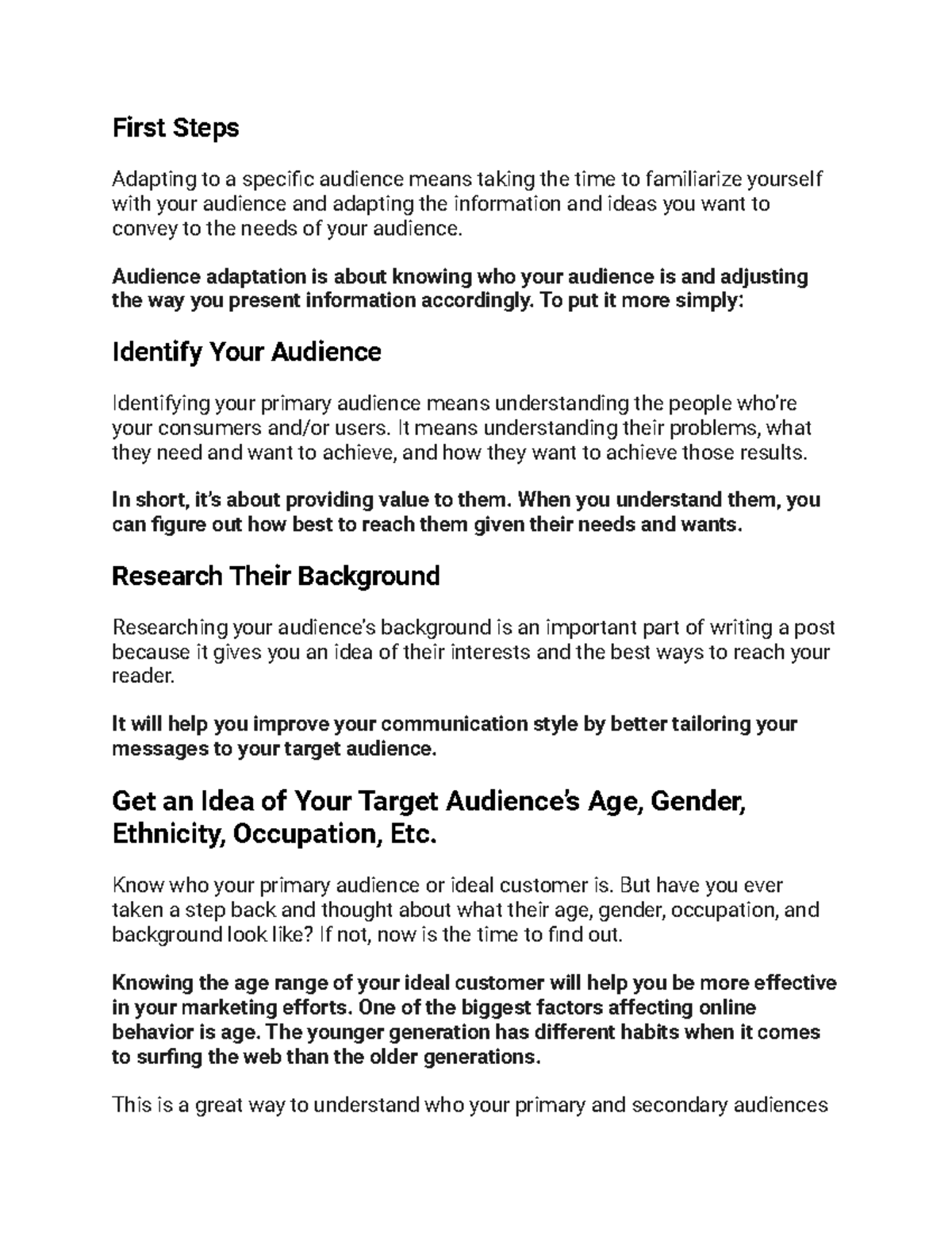 What Is Adapting to Your Audience (Steps to Take) - First Steps ...