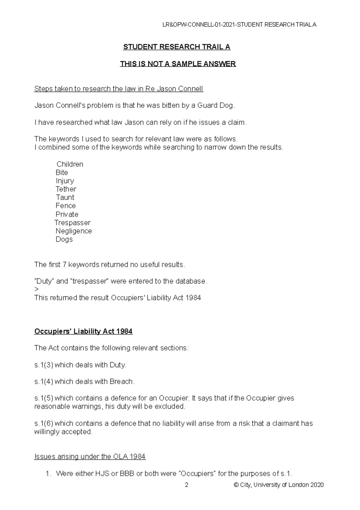 Annotated trail A - LR&OPW-CONNELL-01-2021-STUDENT RESEARCH TRIAL A ...