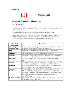 Basketball Dynamics - Lesson 3 SKILLS IN BASKETBALL Dribbling - is ...