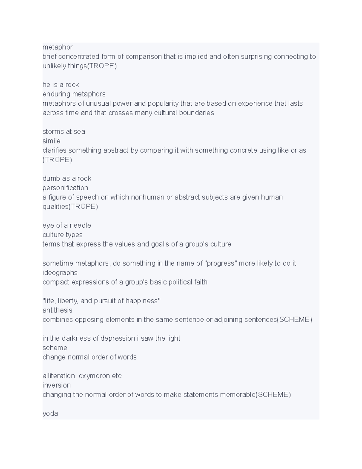 COMS 101 (34) - Lecture Notes - metaphor brief concentrated form of ...