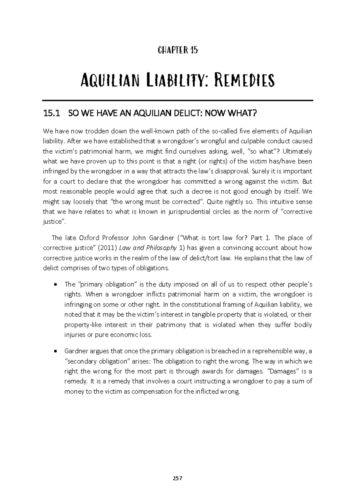 Reparations Chapter 15 - LAWS2016 - Wits University - Studocu