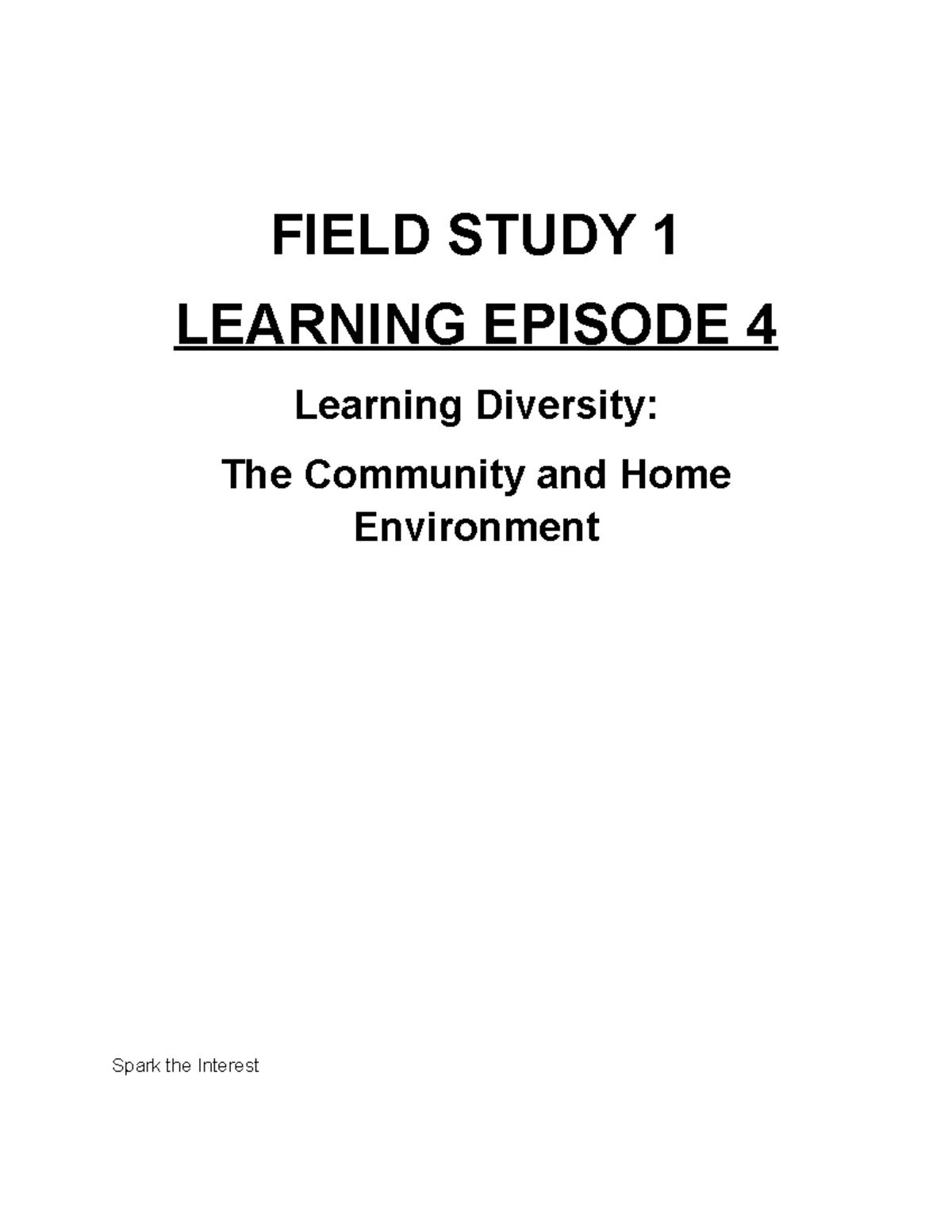 FS1-Episode-4 - Field Study 1 - FIELD STUDY 1 LEARNING EPISODE 4 ...