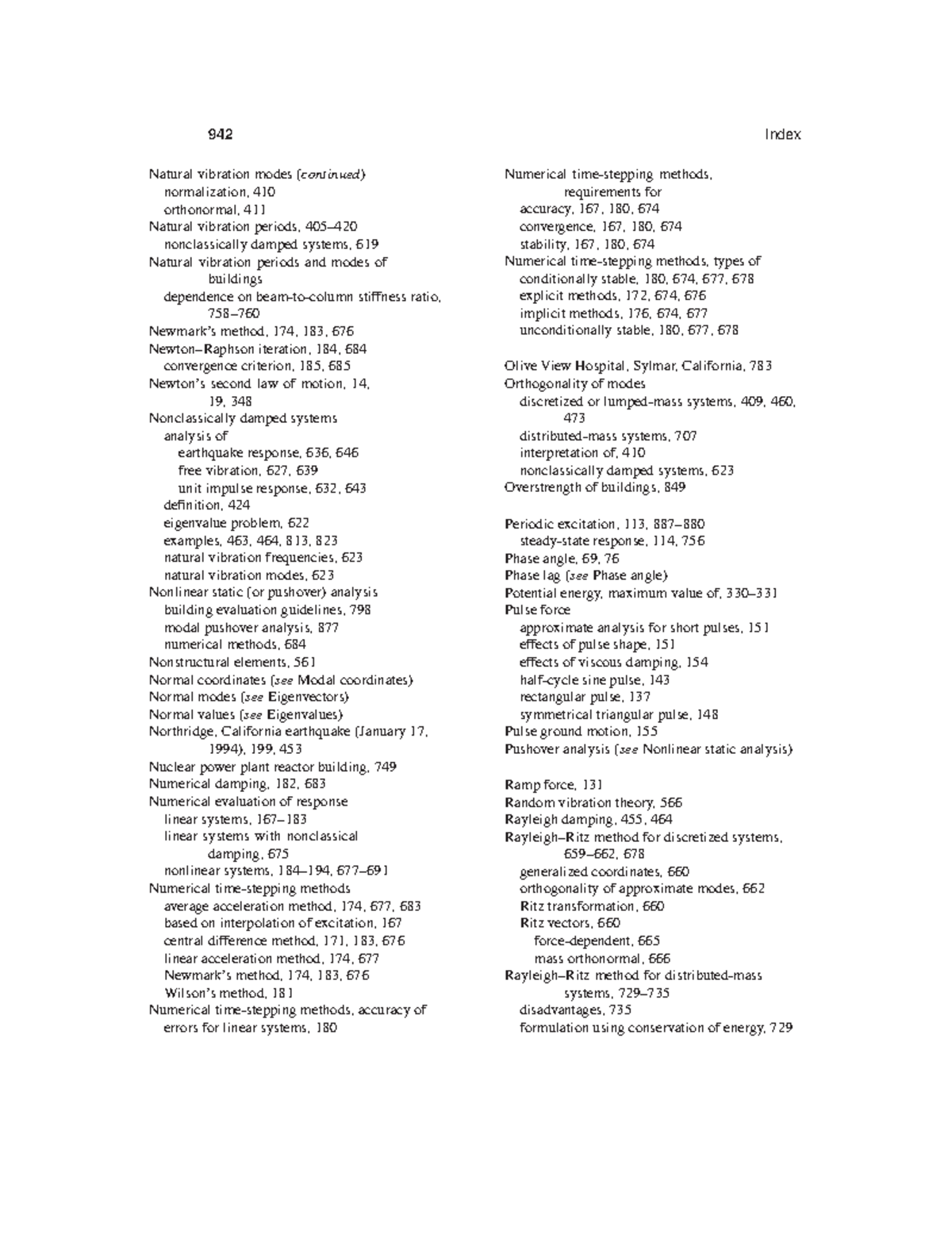 [Anil K - Dynamics_of_Structures_Theory - 942 Index Natural vibration ...