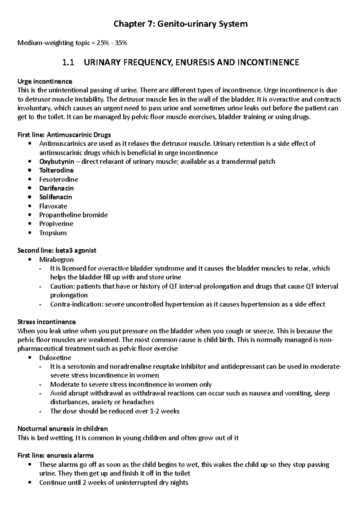 Chapter 7 - genito-urinary system - Chapter 7: Genito-urinary System ...